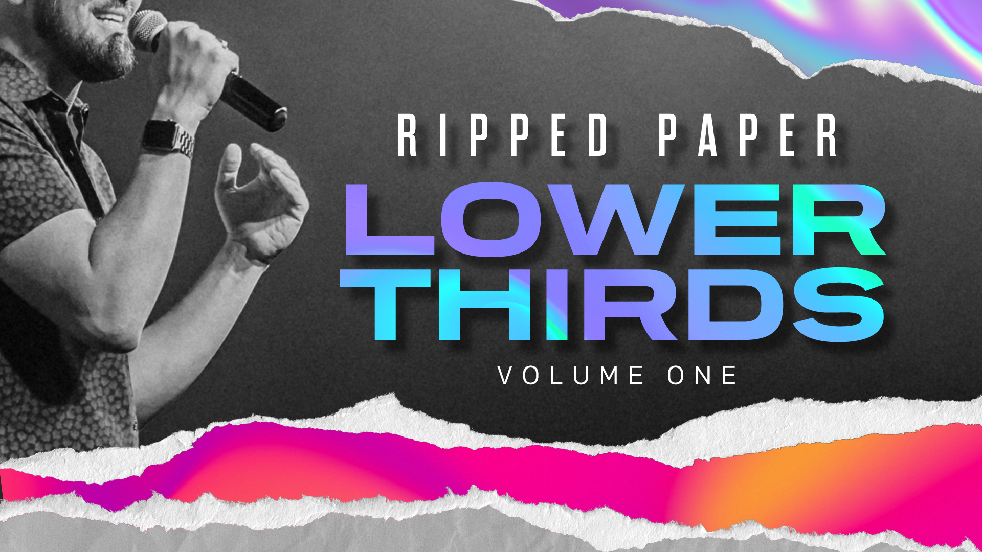Motion Graphics: Ripped Paper Lower Thirds: Volume One - Church Visuals