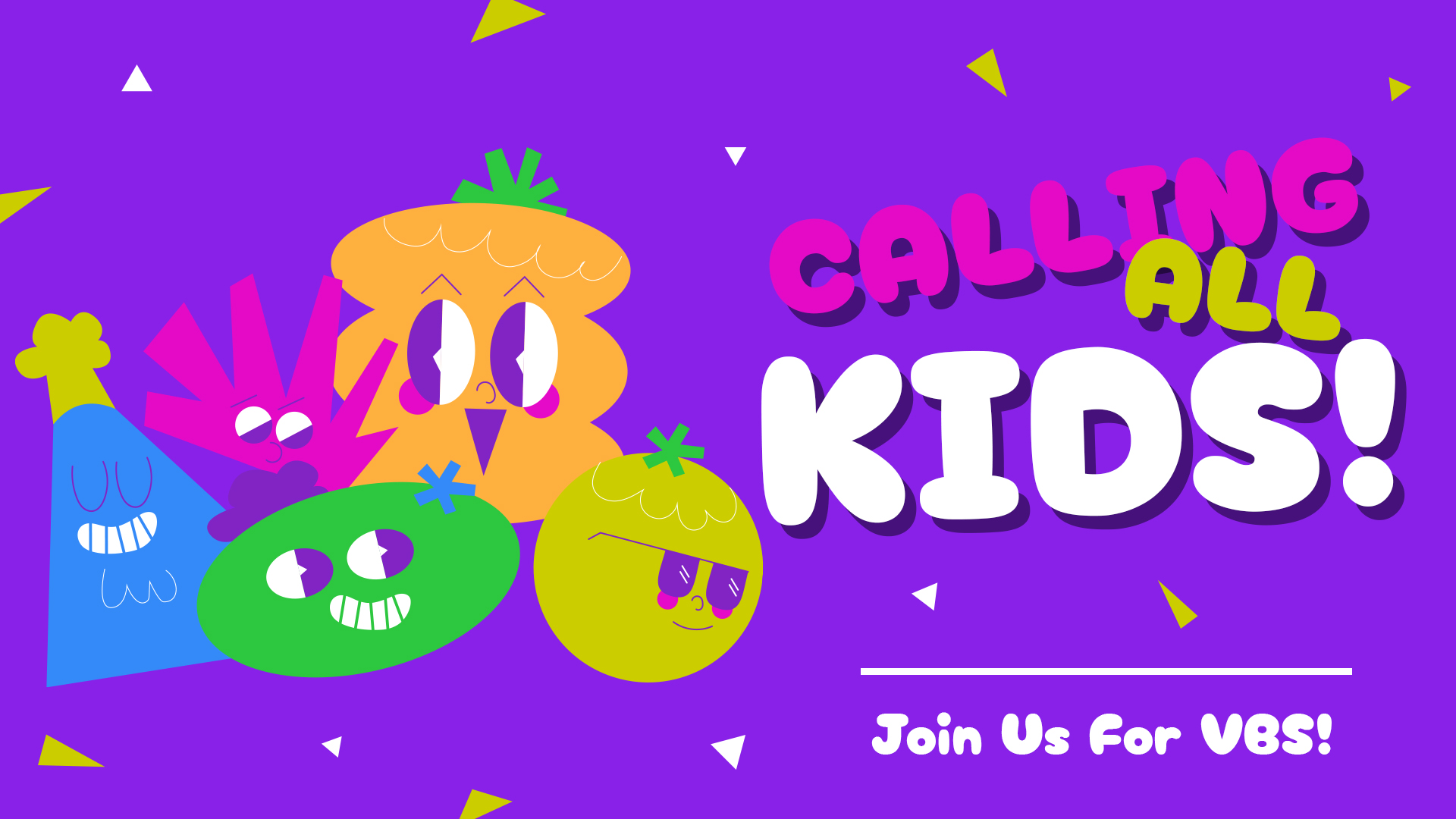 Ministry Graphics: Calling All Kids: Join Us for VBS Church Graphics
